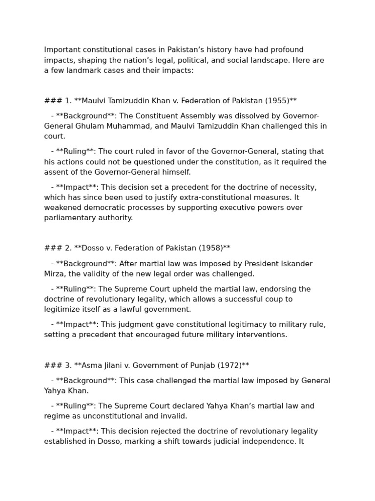 Constitutional Cases | PDF | Martial Law | Pervez Musharraf