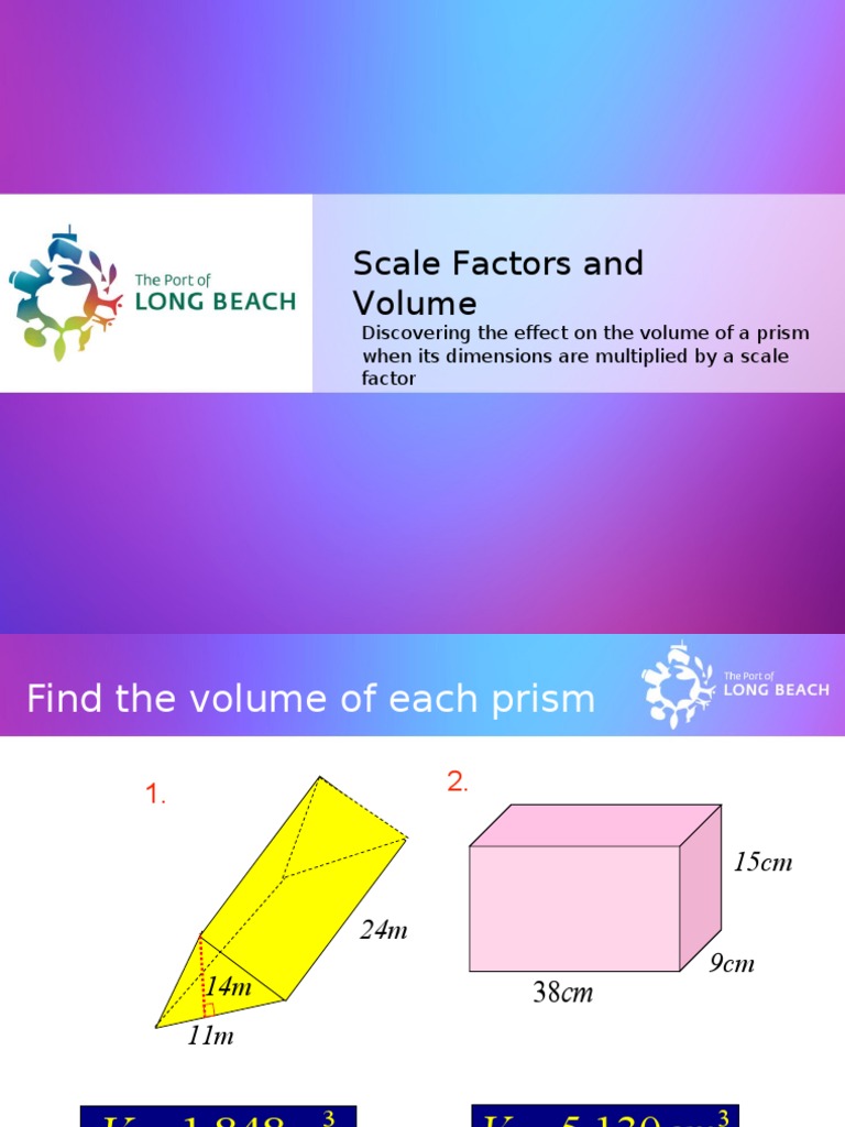 Scale Factors And: Discovering The Effect On The Volume of A Prism When ...