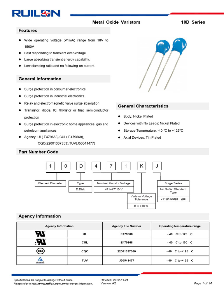 10d Series - A2 | PDF | Fuse (Electrical) | Electromagnetism