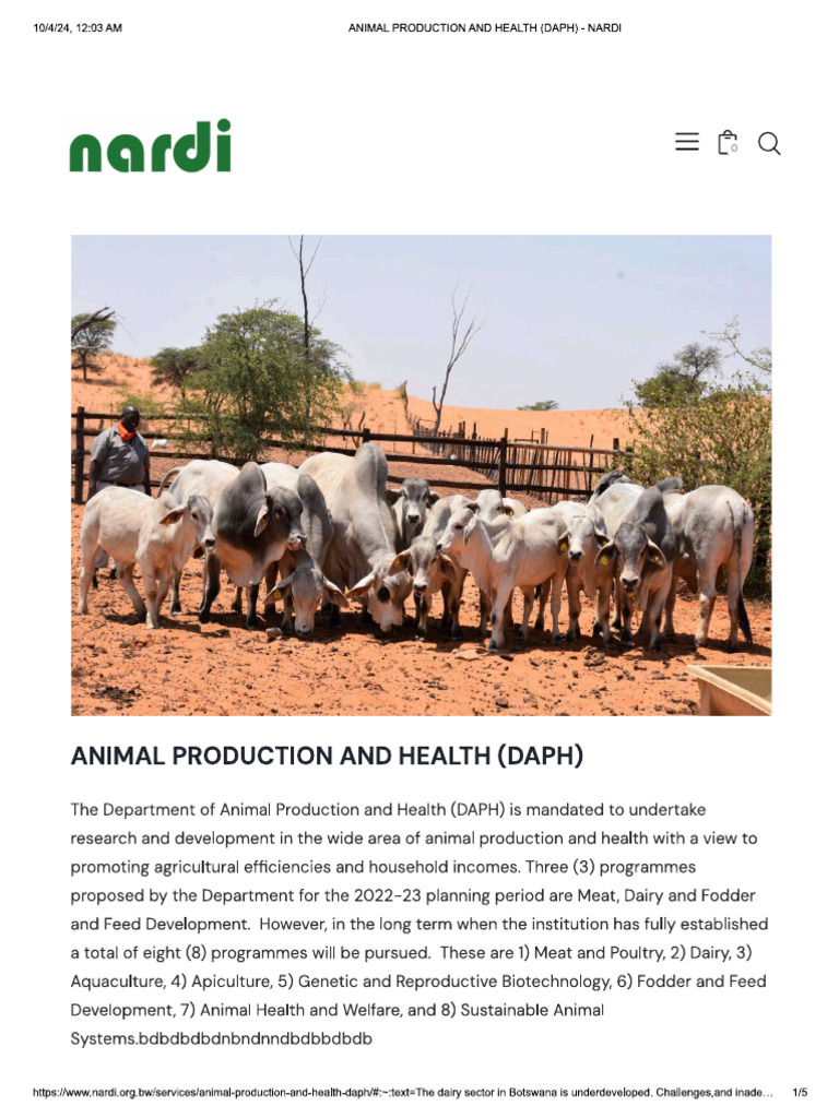 ANIMAL PRODUCTION AND HEALTh | PDF