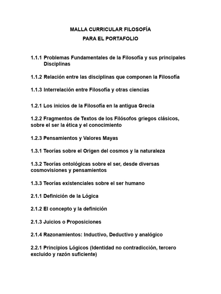 Malla Curricular de Filosofía | PDF