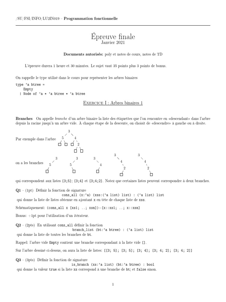 Examen 2020 2021 | PDF | Programmation informatique