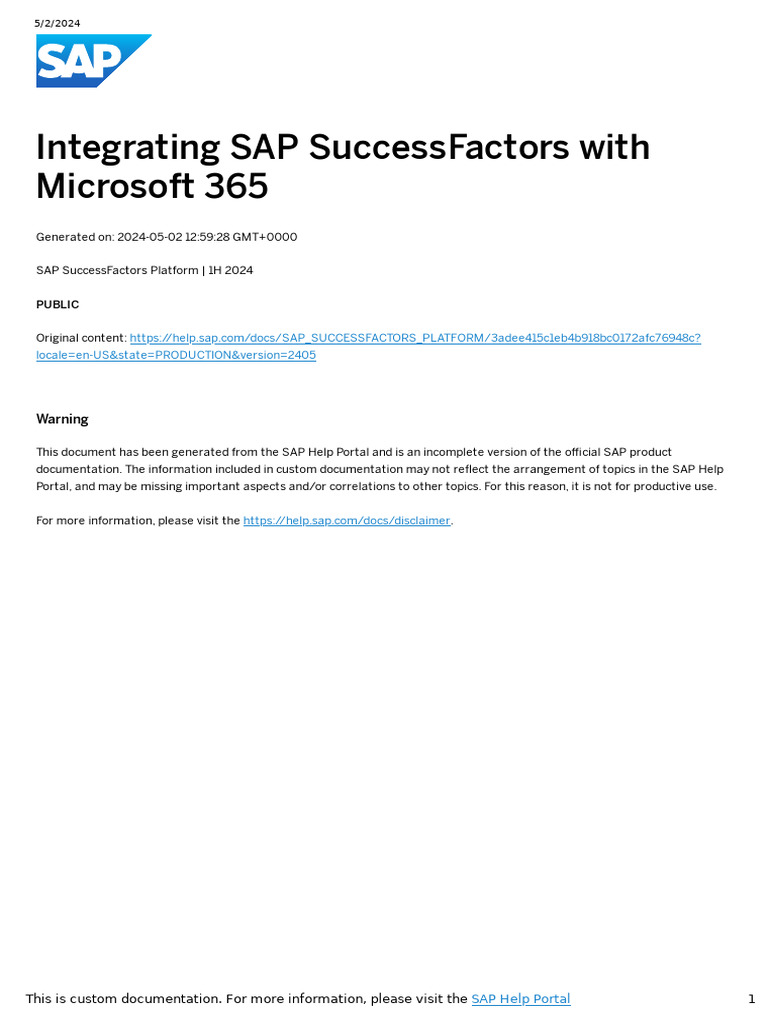 SuccessFactors With Microsoft 365 | PDF | Mobile App | Application Software