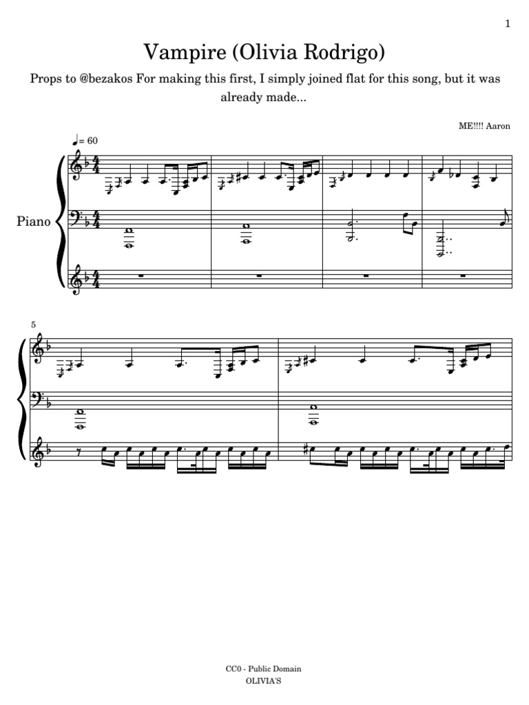 Vampire Piano Sheet Music PDF | PDF