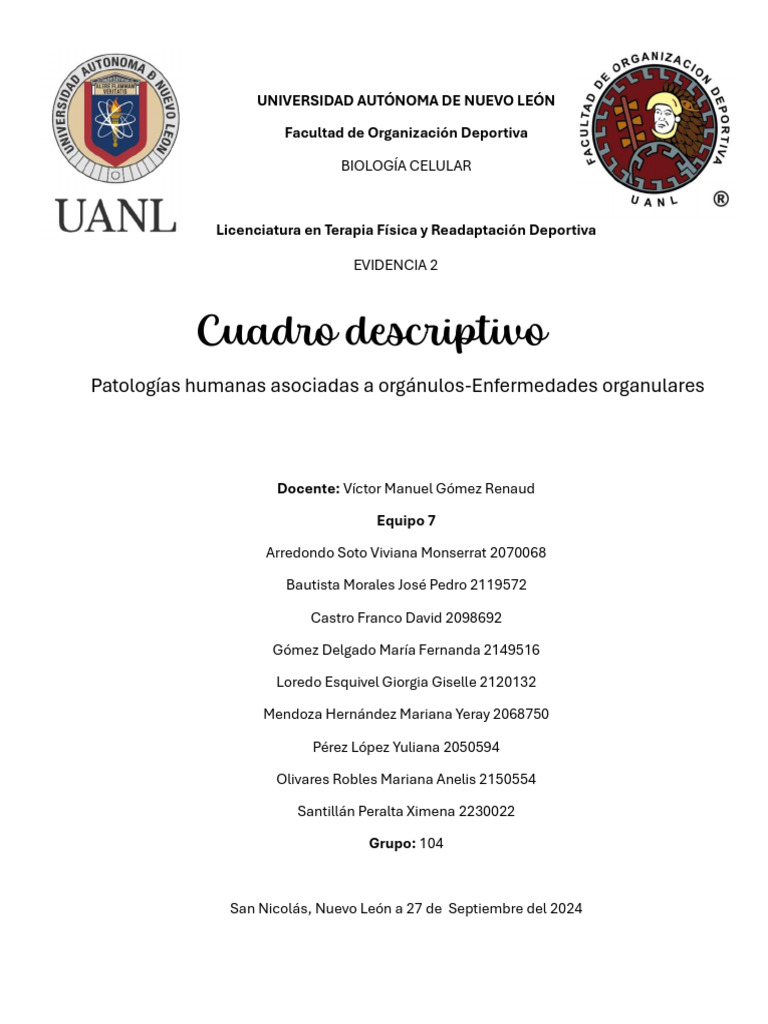 EQUIPO 7 - Ev2 - BIOLOGÍA CELULAR | PDF | Adn mitocondrial | Medicina CLINICA