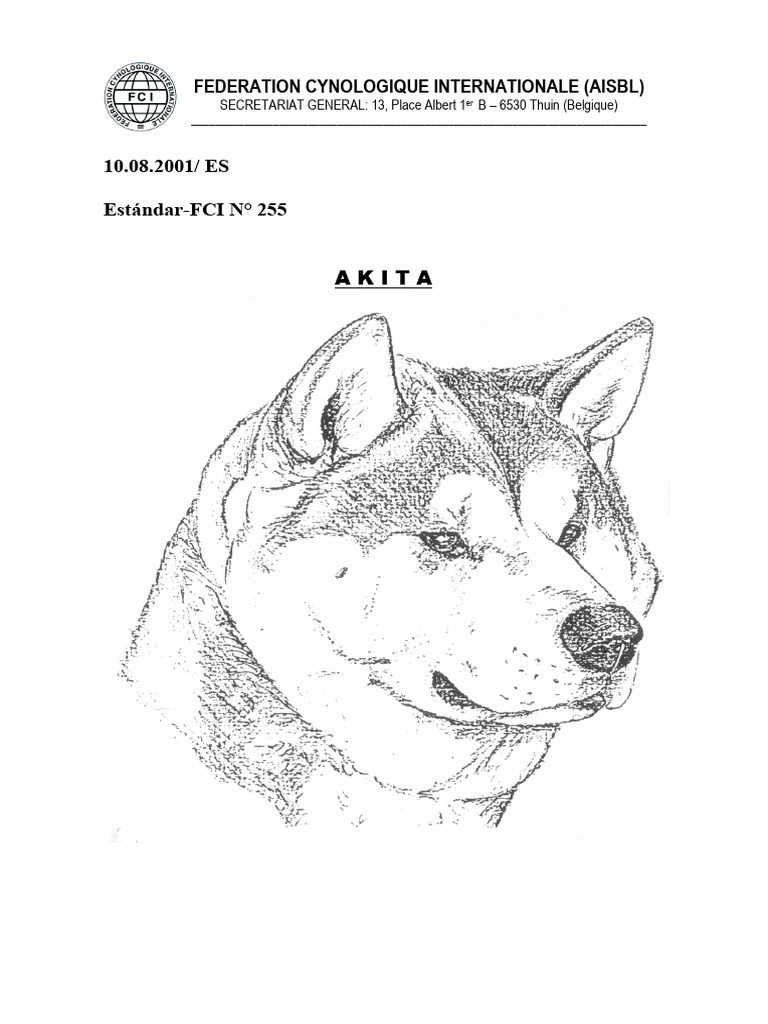 10.08.2001/ ES Estándar-FCI #255: Federation Cynologique Internationale ...