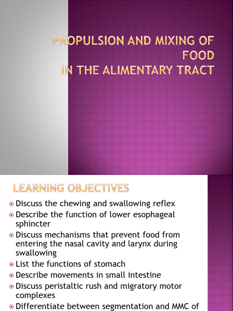 Digestive System Propulsion Mechanisms | PDF | Stomach | Esophagus