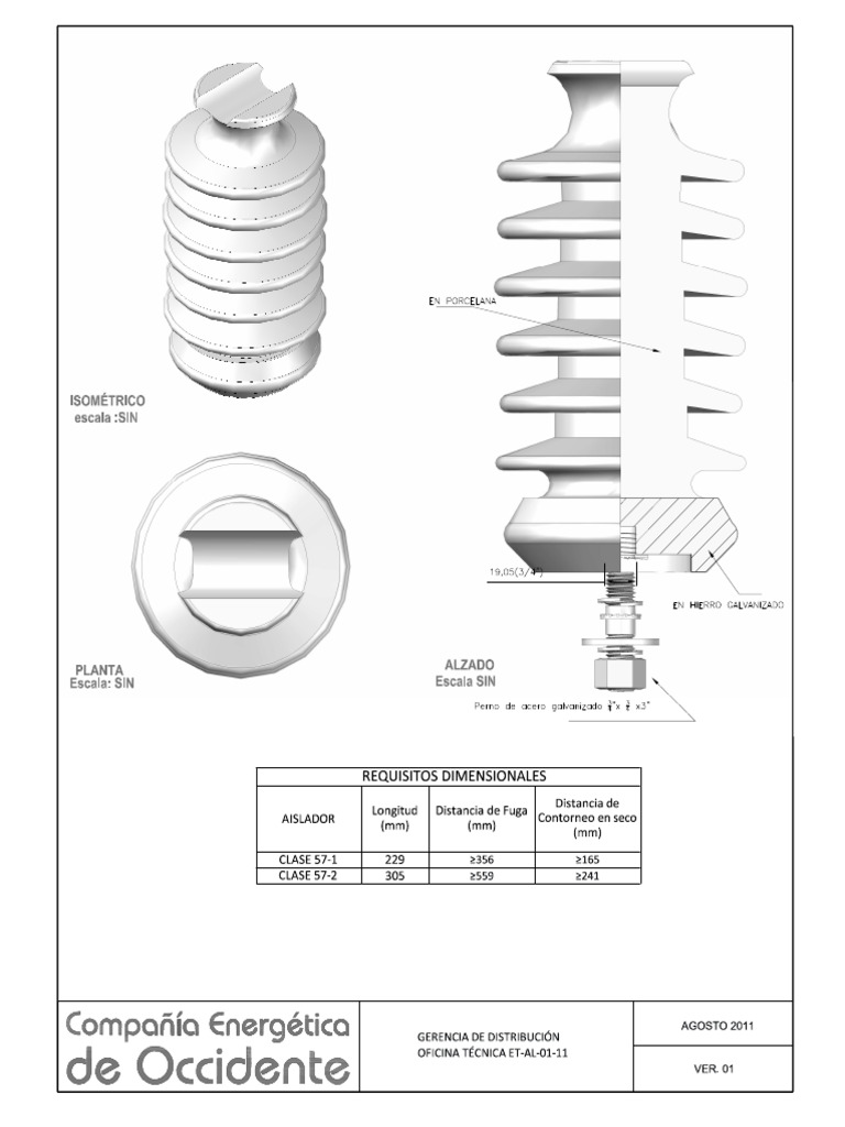 02 Aislador Porcelana Tipo Poste V1 Pdf