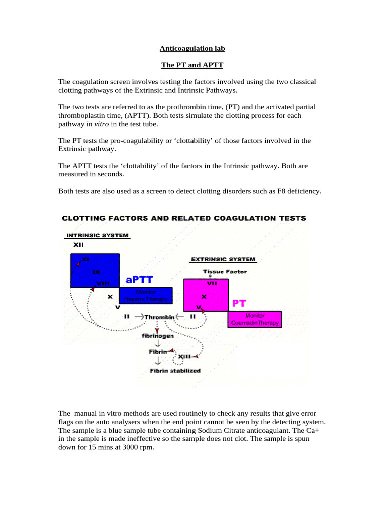 5014bio Lab 4 Coagulation | PDF | Coagulation | Medical Specialties