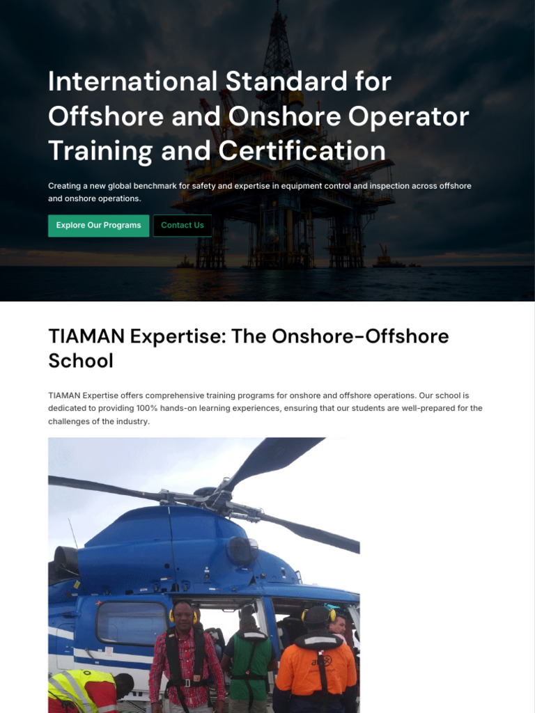 International Standard For Offshore and Onshore Operator Training and ...
