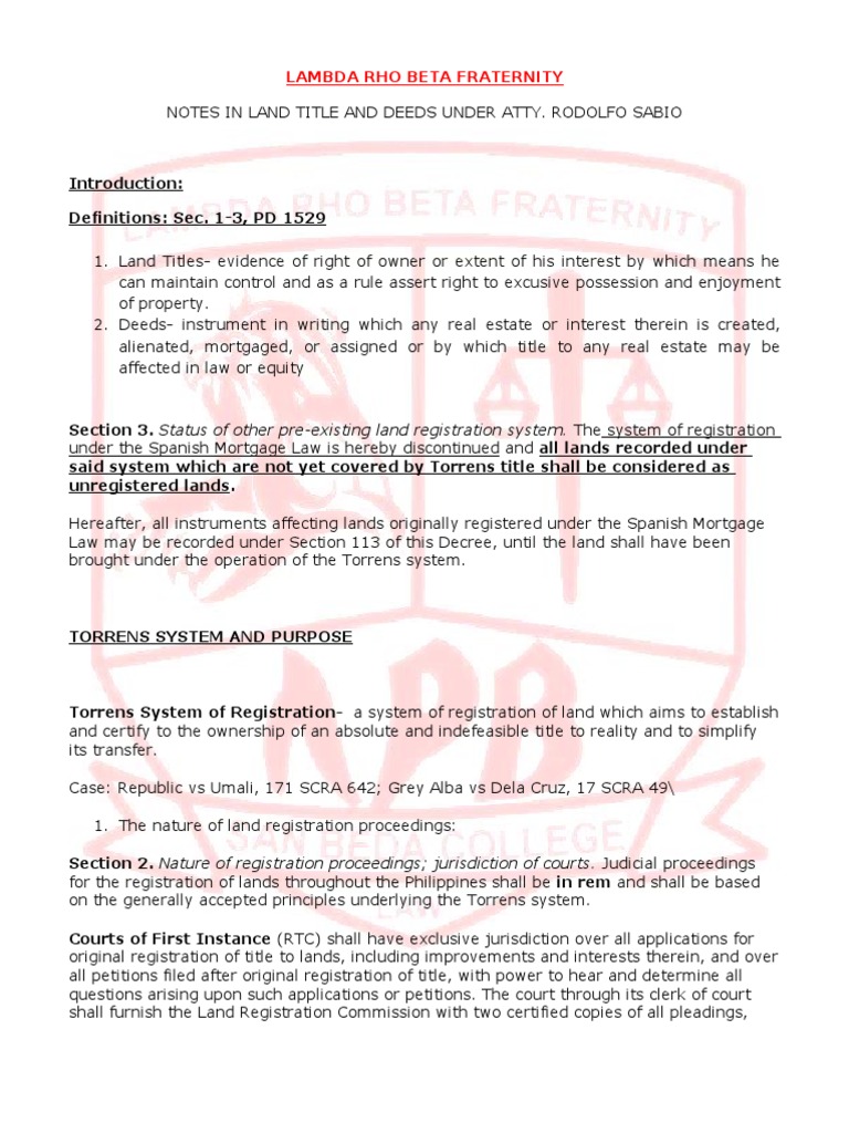 Lambda Rho Beta Fraternity-Ltd - Atty Sabio | PDF | Mortgage Law ...