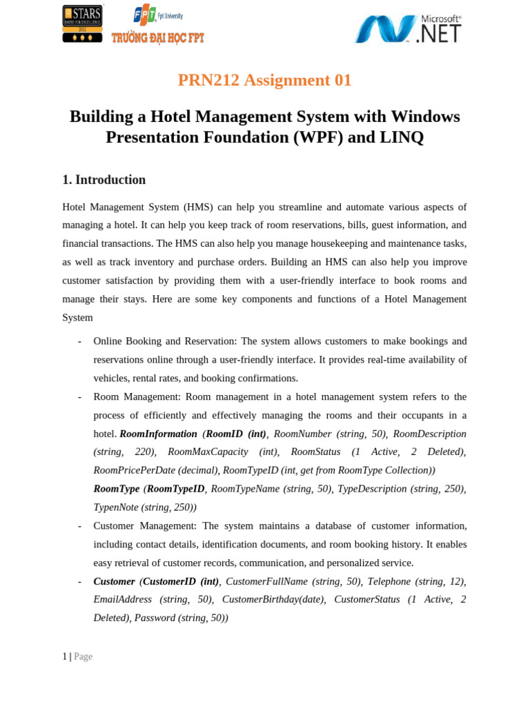PRN212Assignment01 WPF LINQ | PDF | Windows Presentation Foundation | Microsoft Sql Server