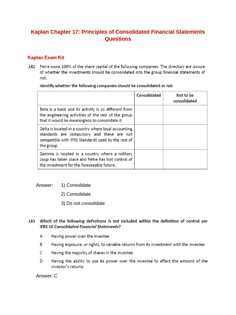 Kaplan Chapter 17 Kaplan Exam Questions | PDF