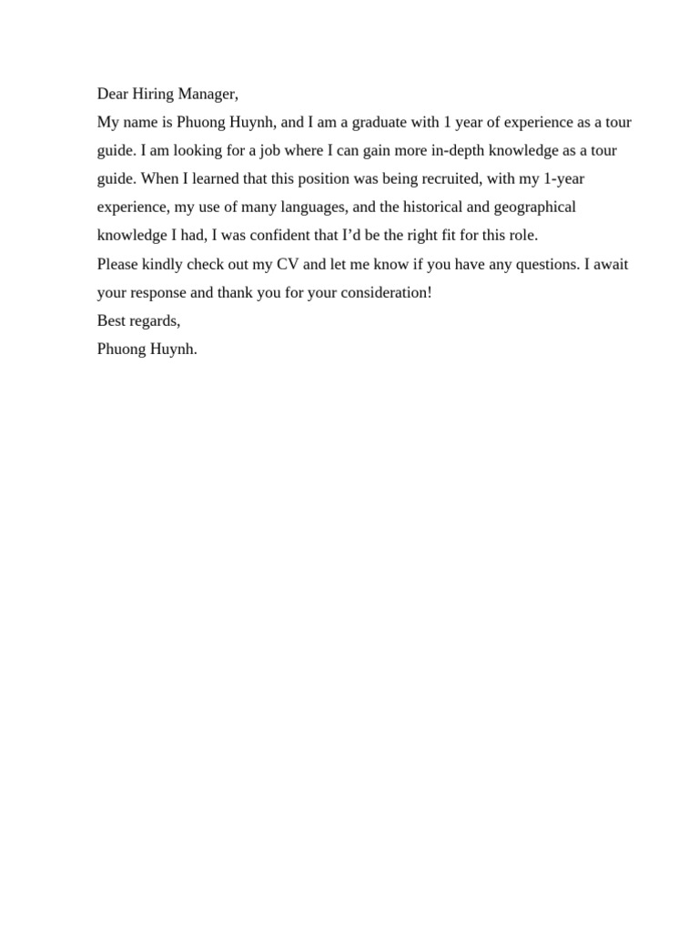 Dear Hiring Manager | PDF | Career & Growth | Wellness