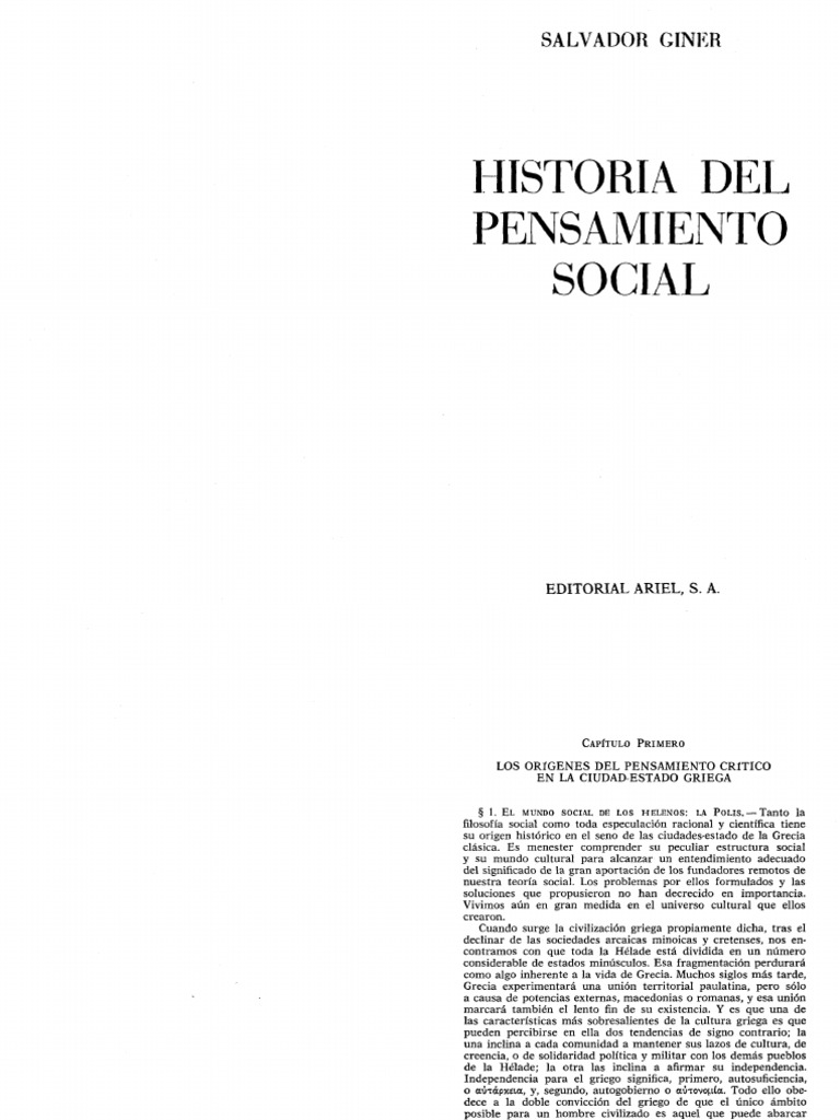 Giner-Salvador-Hist Pens Soc - Extracto | PDF | Esparta | Antigua Grecia