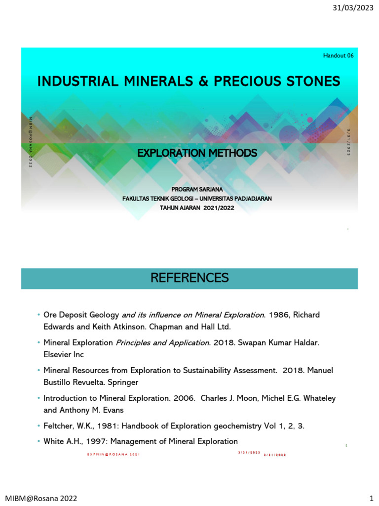 MIBM - 06 Exploration Methods | PDF | Prospecting | Geology