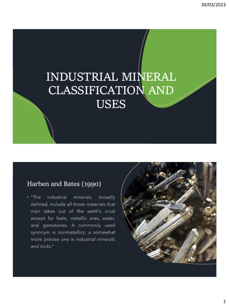 MIBM - 04 Indistrial Mineral Classification | PDF | Minerals | Clay