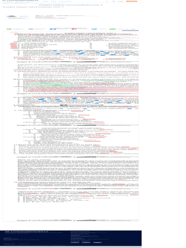 Insight Upper Intermediate Unit 7 Online Exercise For Live Worksheets ...