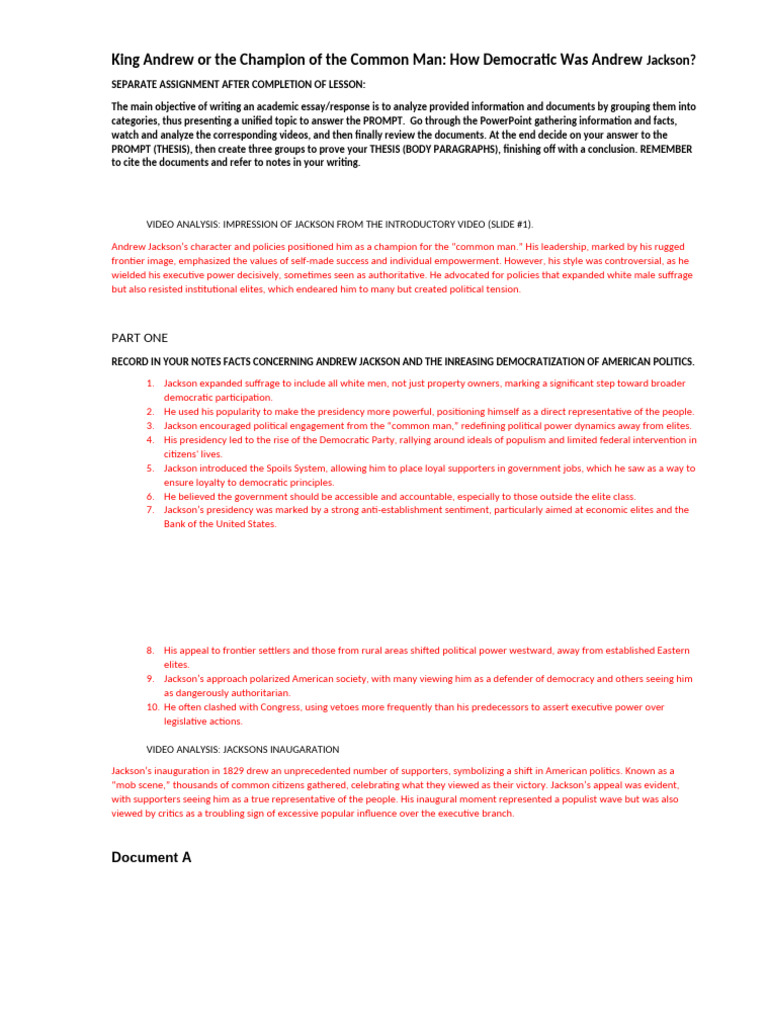 Andrew Jackson Notes - Online-1 | PDF | Native Americans In The United ...