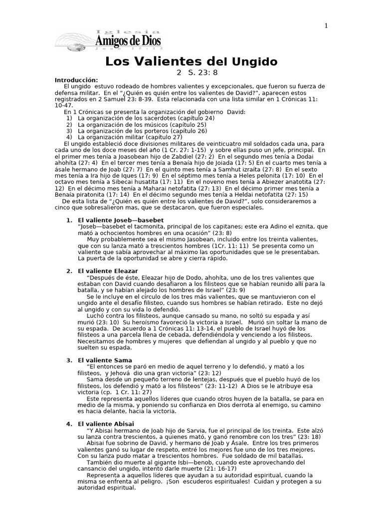 Los Valientes Del Ungido | PDF | David | Belén