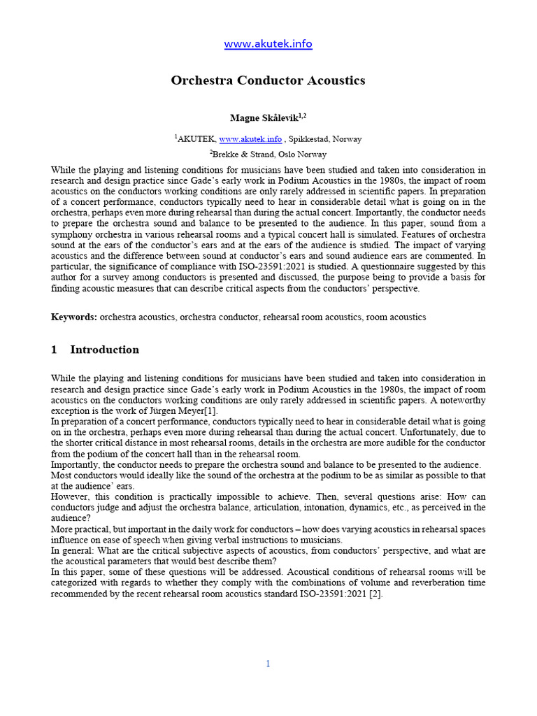 MS Orchestra Conductor Acoustics | PDF | Conducting | Orchestras