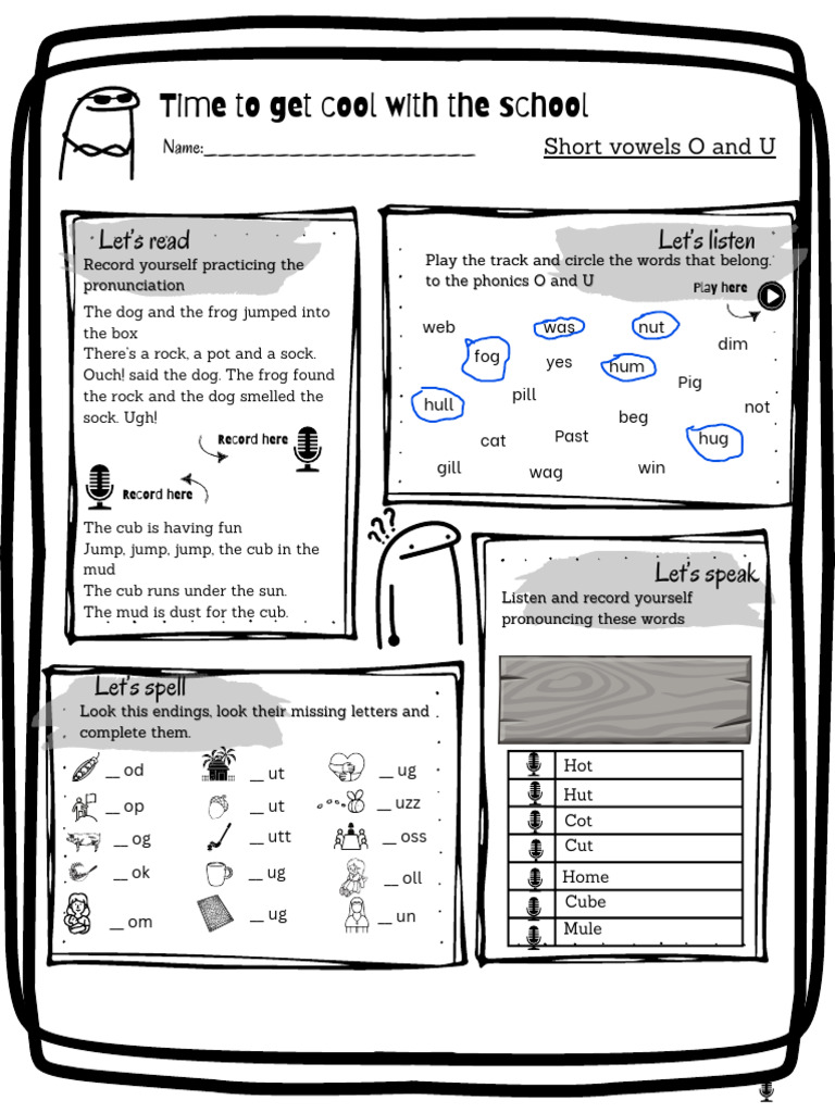 Short Vowels O and U.pdf 2 | PDF | Linguistics | Languages
