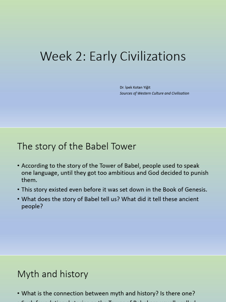 ENL 3002 Week 2 Presentation | PDF | Sumer | Hammurabi