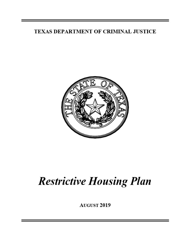 TDCJ Restrictive Housing Plan | PDF | Mental Health | Detention ...