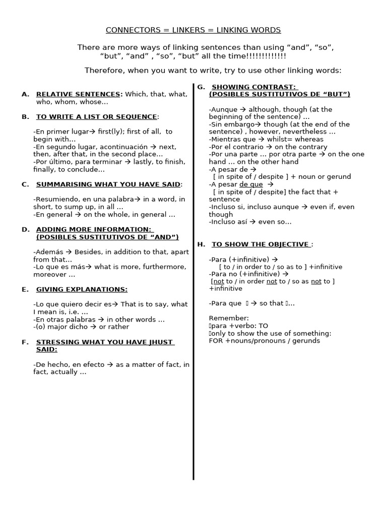 Effective Linking Words for Writing | PDF | Linguistics | Syntax