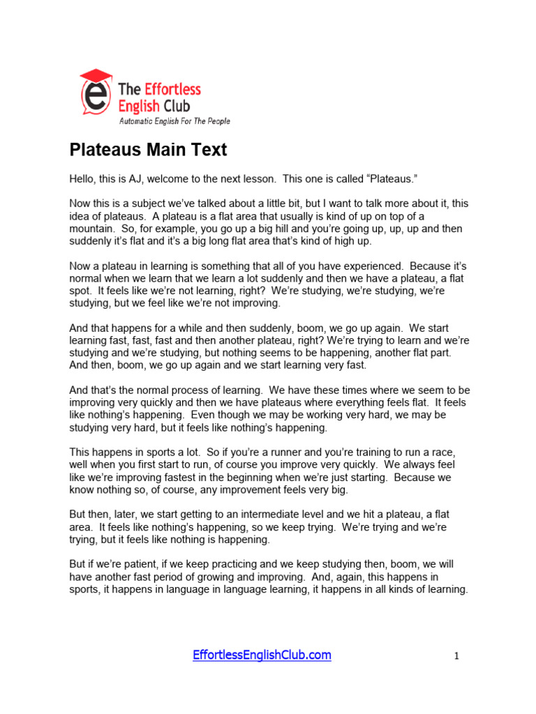 Understanding Learning Plateaus | PDF | Plateau