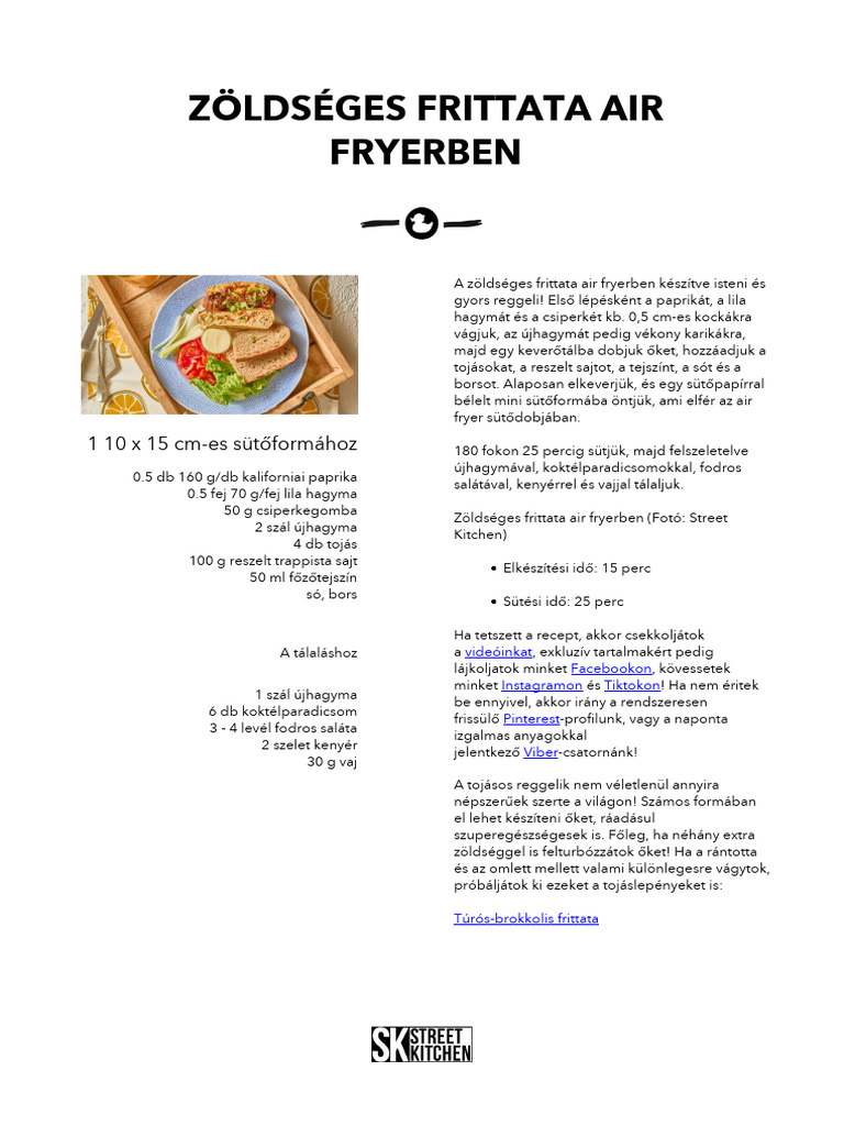 Zoldseges Frittata Air Fryerben | PDF