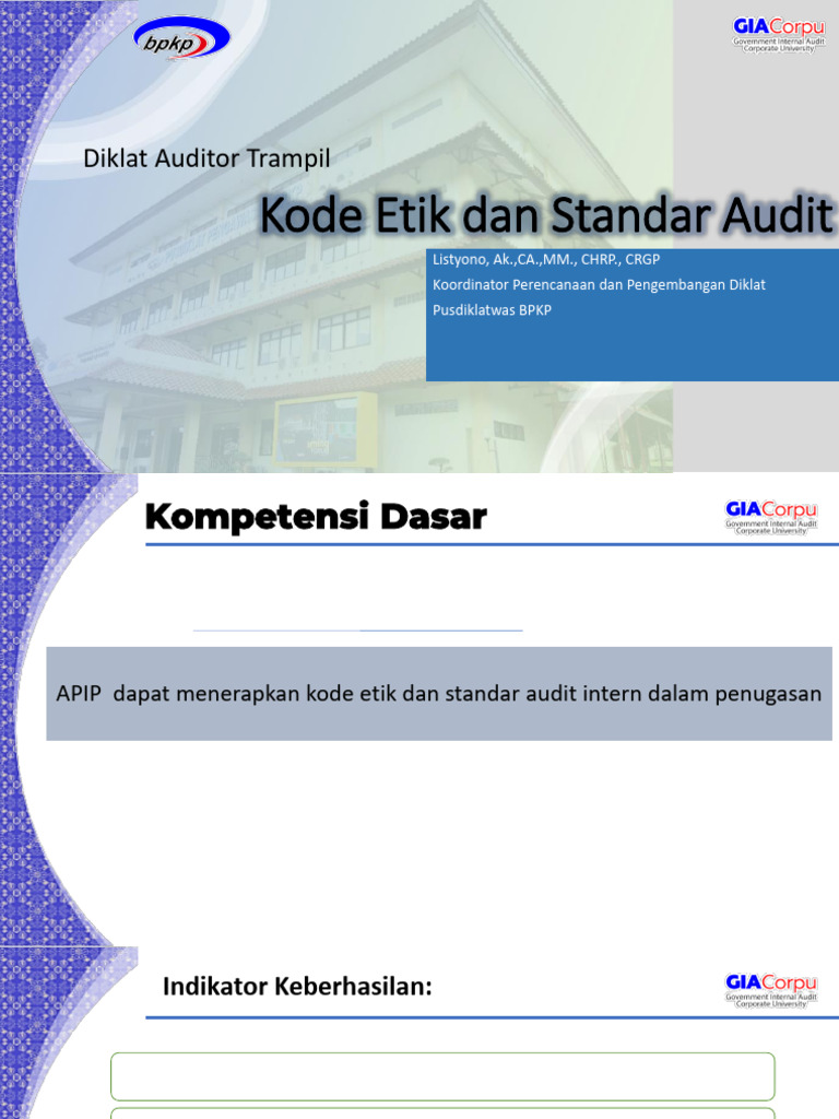Kode Etik dan Standar Audit APIP | PDF