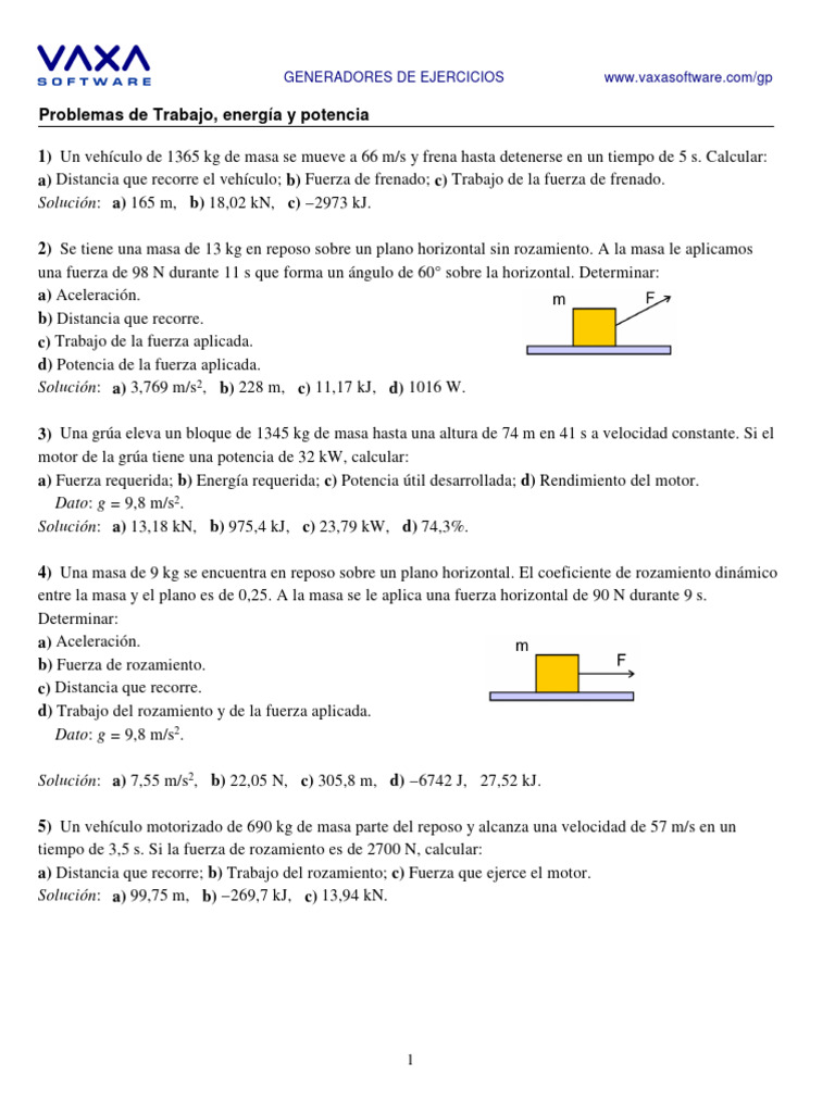 X Trab Ene Pot | PDF | Fuerza | Fricción