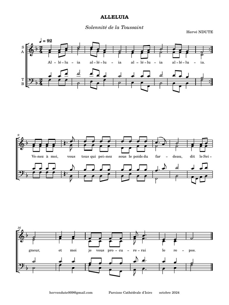 Alleluia Solennite de La Toussaint | PDF