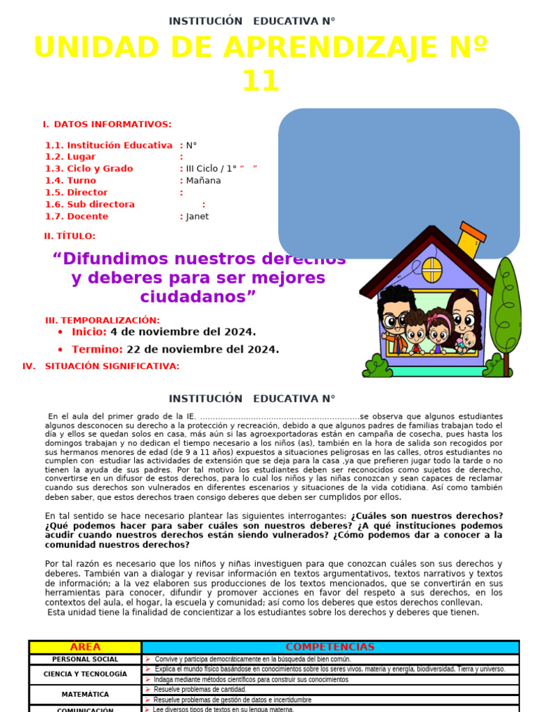 Unidad de Aprendizaje #11oficial Maestra Janet | PDF | Números | Experiencia