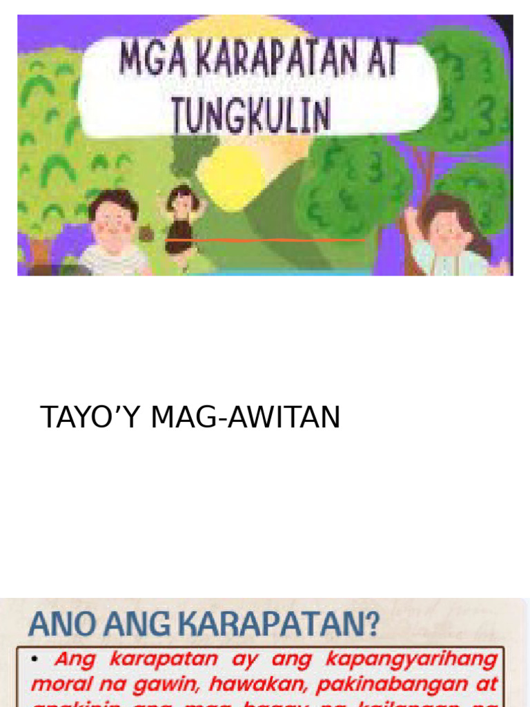 KARAPATAN AT TUNGKULIN - PPT From Teacher | PDF