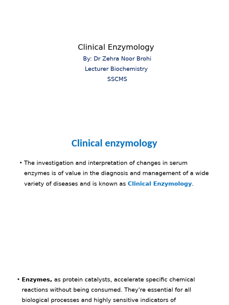 Clinical Enzymology BDS | PDF | Enzyme | Biochemistry