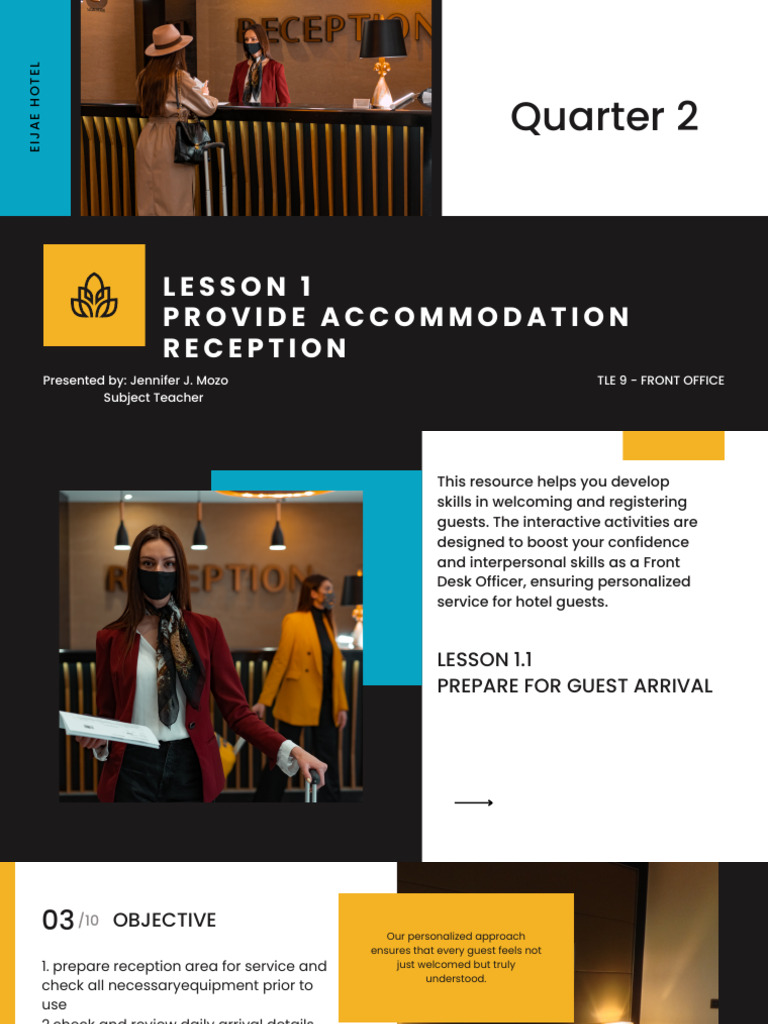 TLE Q2 Provide Accommodation Reception | PDF | Social Psychology | Human Communication