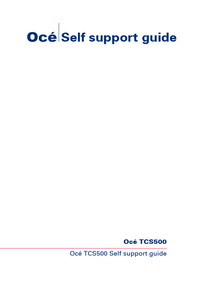 Océ TCS500 Self Support Guide | PDF | Printer (Computing) | Mains ...