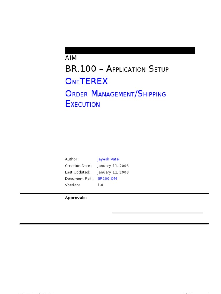 Br100 SCM Om Global Setup Document v1 | PDF | Oracle Database | Option (Finance)