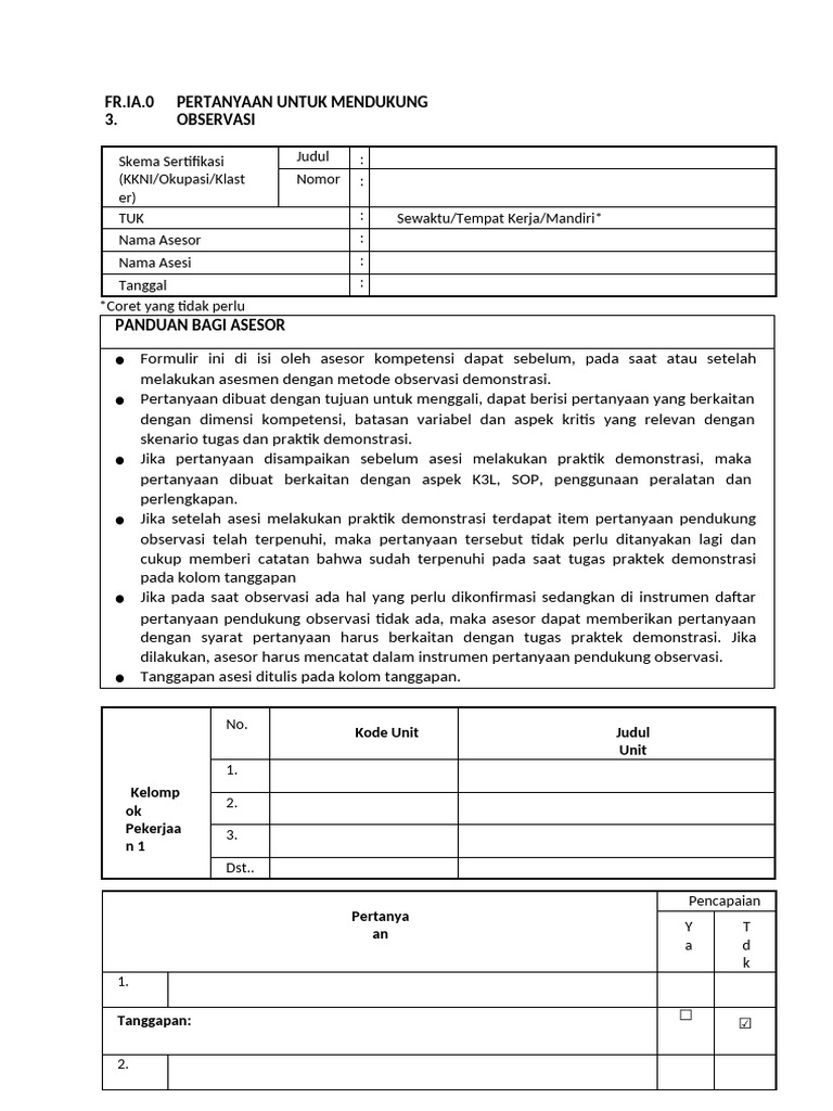 FR - IA.03. Pertanyaan Mendukung Observasi (PMO) | PDF