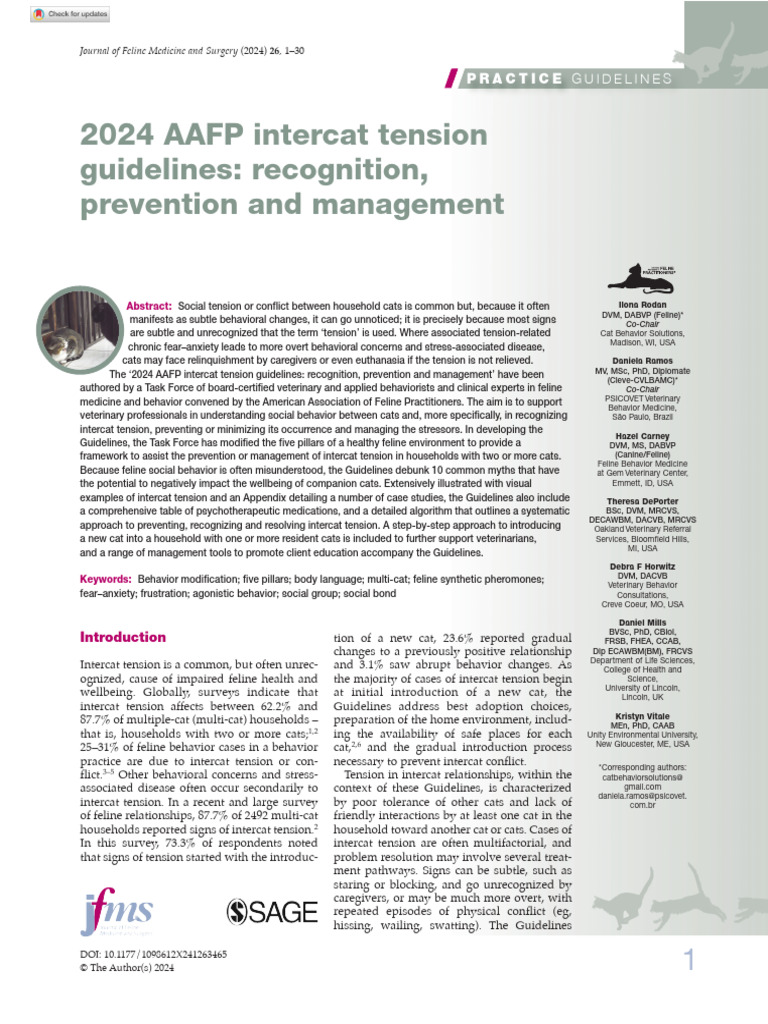 Rodan Et Al 2024 2024 Aafp Intercat Tension Guidelines Recognition ...