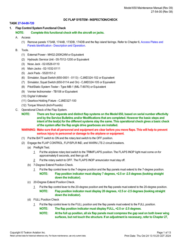 DC Flap System - Inspection Check | PDF | Bearing (Mechanical) | Flap ...