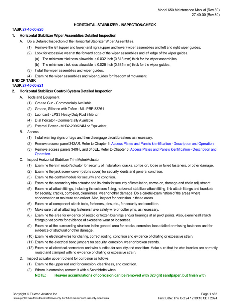 Horizontal Stabilizer Inspection Guide | PDF | Switch | Aircraft Flight ...