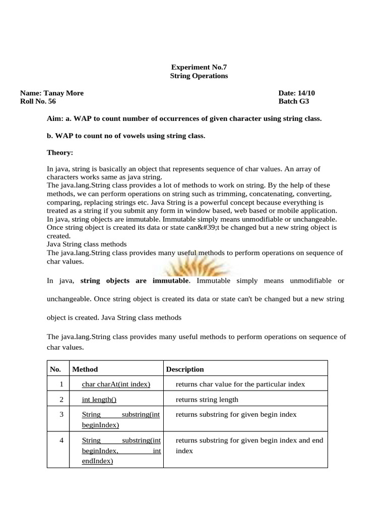 56 Tanay JAVA Exp7 | PDF | String (Computer Science) | Software Development