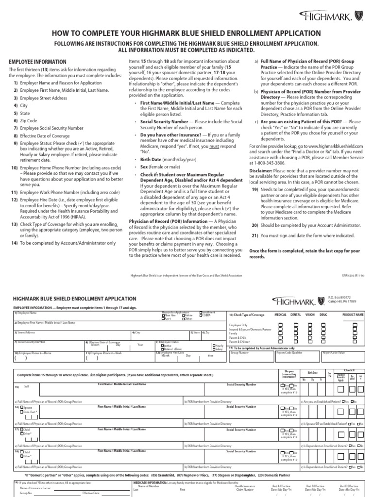 Highmark Blue Shield Enrollment Guide | PDF | Medicare (United States ...