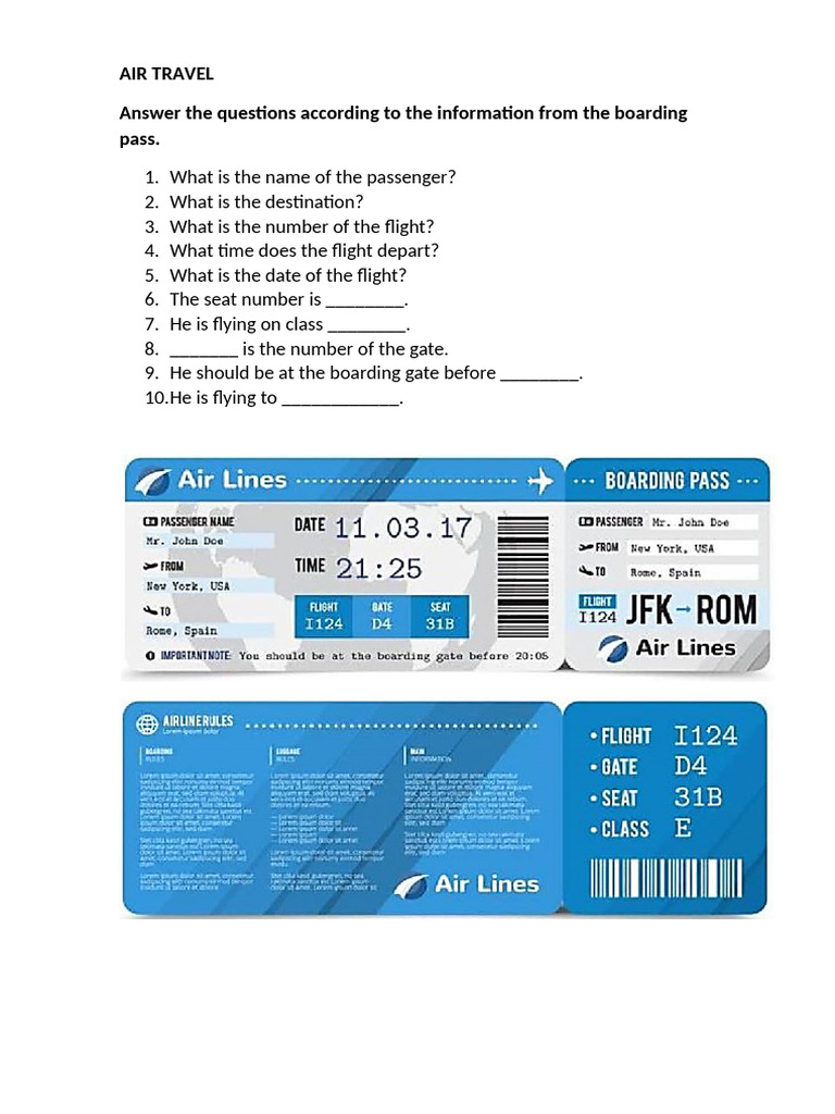 At The Airport Worksheet | PDF | Language Arts & Discipline