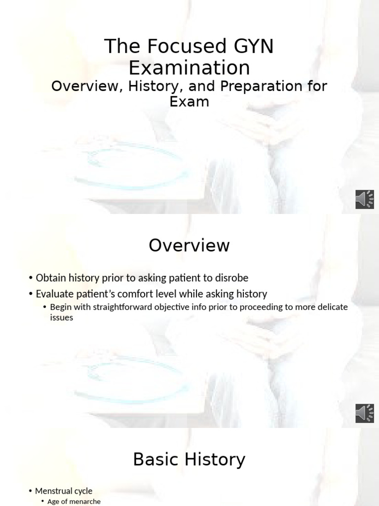 The Focused GYN Examination - Overview, History, and Preparation For Exam | PDF | Vagina | Human ...