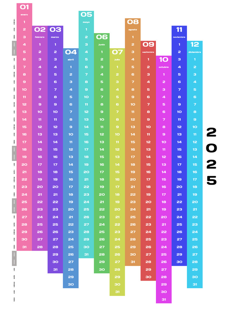 Calendario Rainbow 2025 | PDF