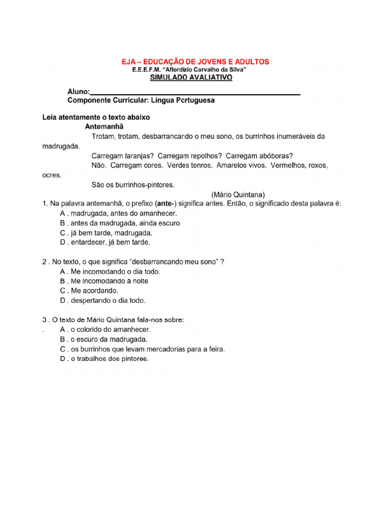 Simulado Eja (8386) | PDF